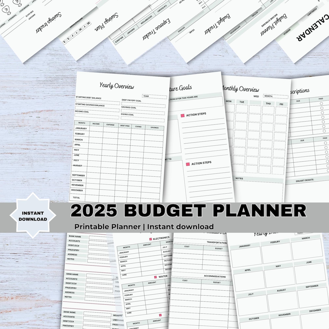 2025 Printable Budget Planner, Budget and Finance Tracker, Finance ...