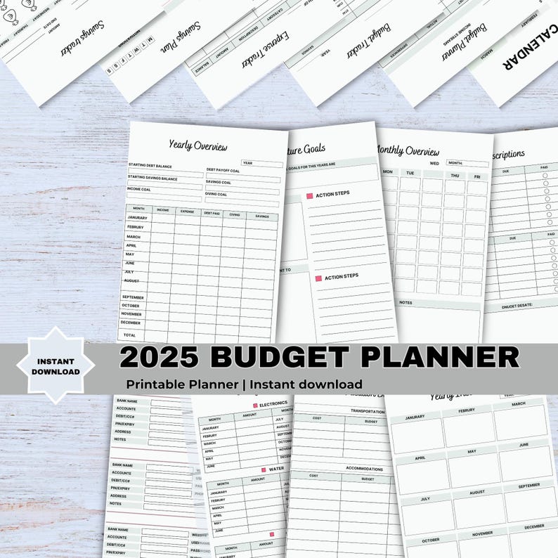 2025 Printable Budget Planner, Budget and Finance Tracker, Finance ...