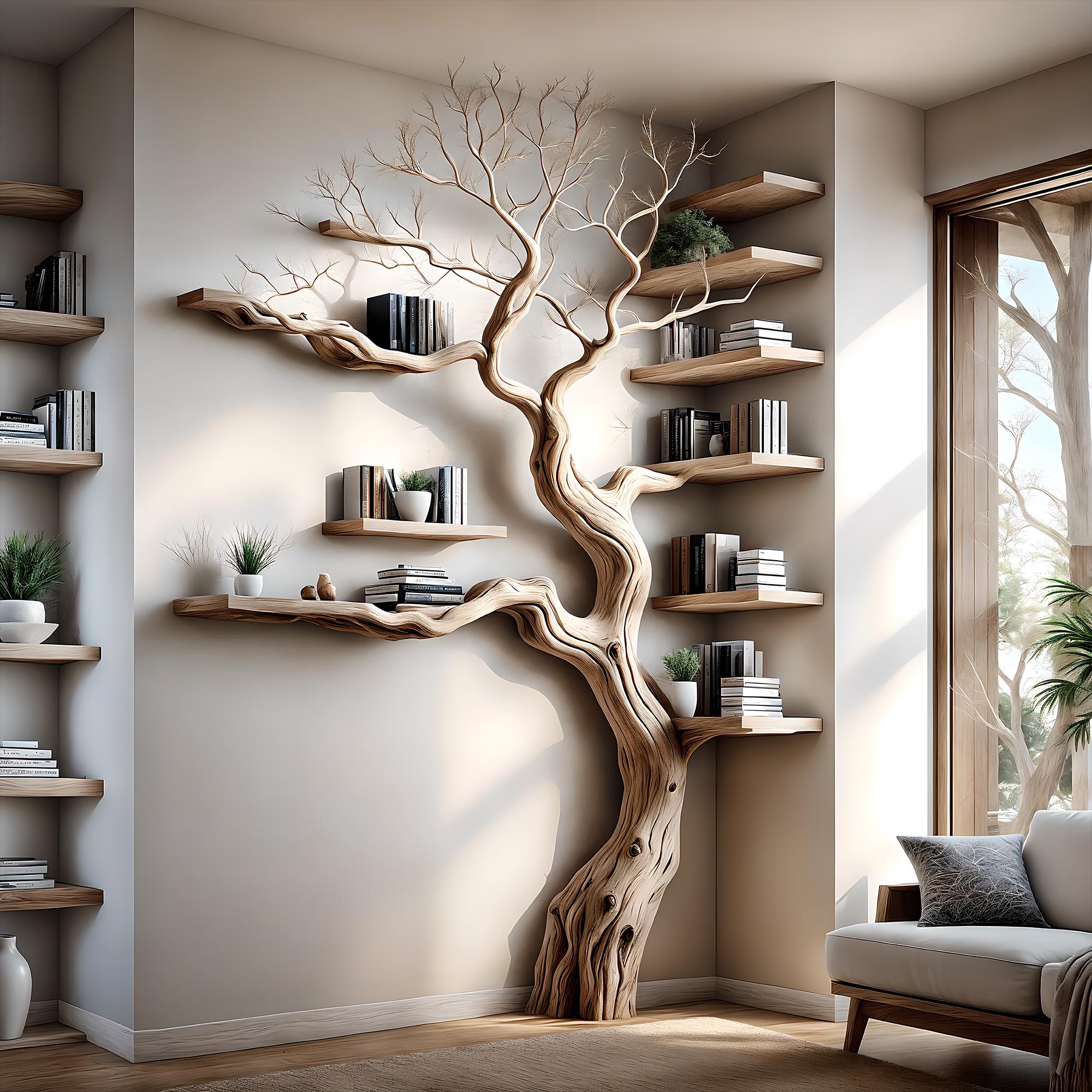 Tree Branch Bookshelf Natural Beauty for Modern Spaces - Etsy