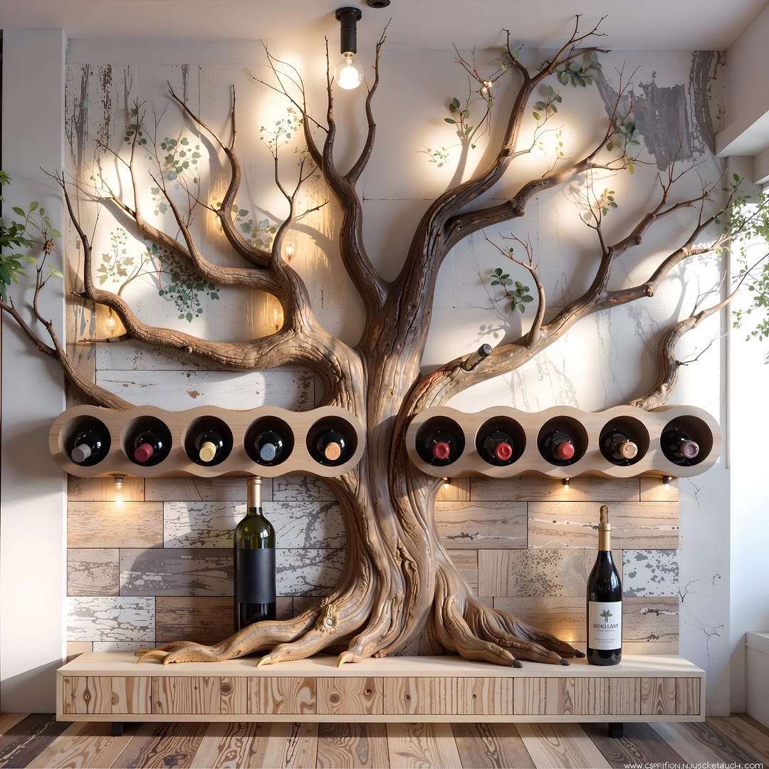 Artistic Dry Tree Wine Rack Blend of Craftsmanship and Utility. - Etsy