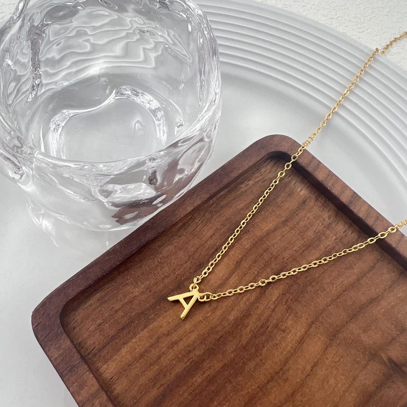 Personalized Letter Pendant: Sterling Silver Initial Necklace, Dainty ...