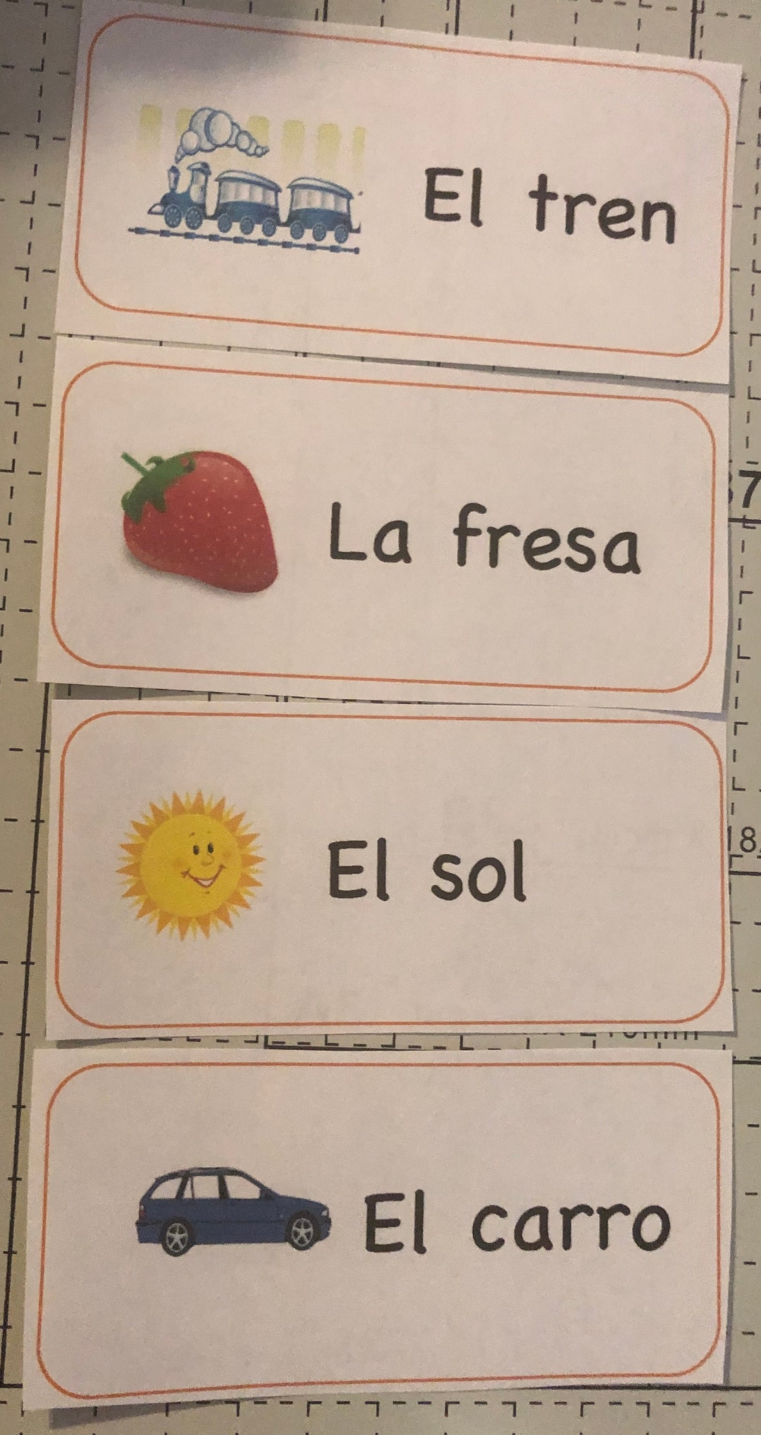 Mini Tarjetas De Vocabulario - Etsy