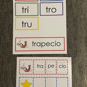 Set De Palabras Por Sílabas - Etsy