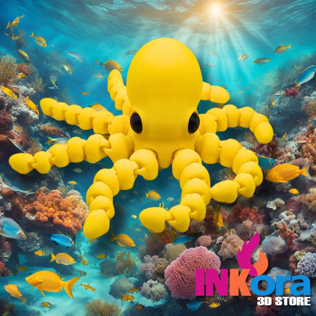 Cute 3D Printed Octopus Wobbly Fidget Toy – Adorable Stress Relief for ...