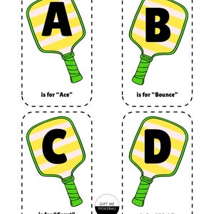 Pickleball Alphabet Flashcards - Etsy