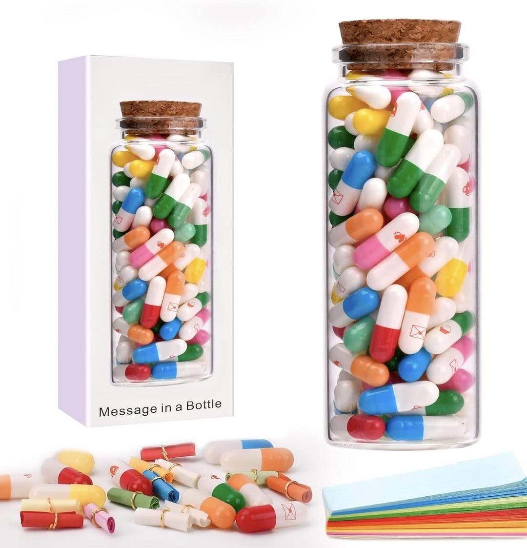 Love Notes Jar, Message in a Glass Bottle, Capsules, Personal Notes ...