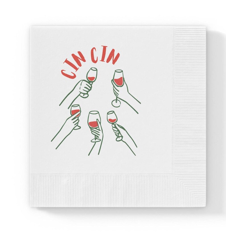 Cin Cin Toasting Glasses Paper Napkins Italian Party Decor Italian ...