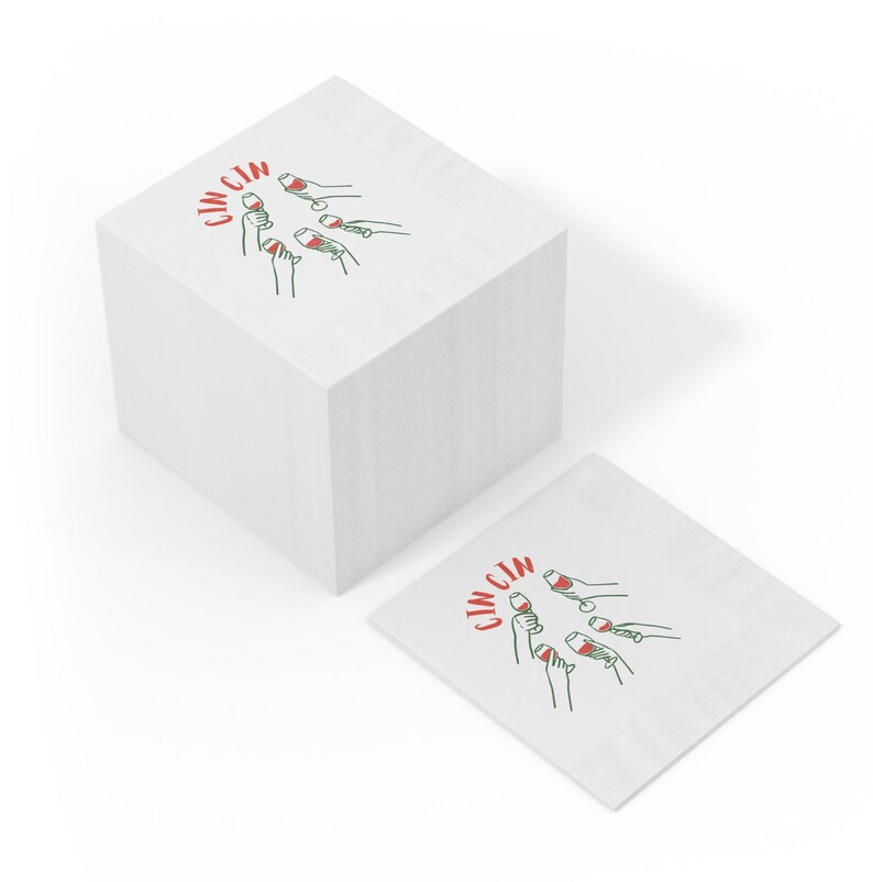 Cin Cin Toasting Glasses Paper Napkins Italian Party Decor Italian ...
