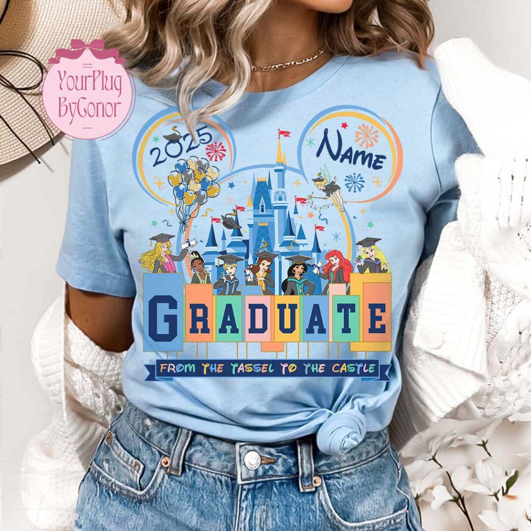 Personalized Disney Princess Graduation 2025 Shirt, Disney Grad Trip ...