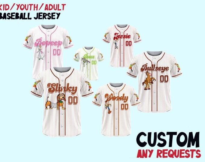 Personalized Toy Story Characters Baseball Jerseys, Custom Disney ...