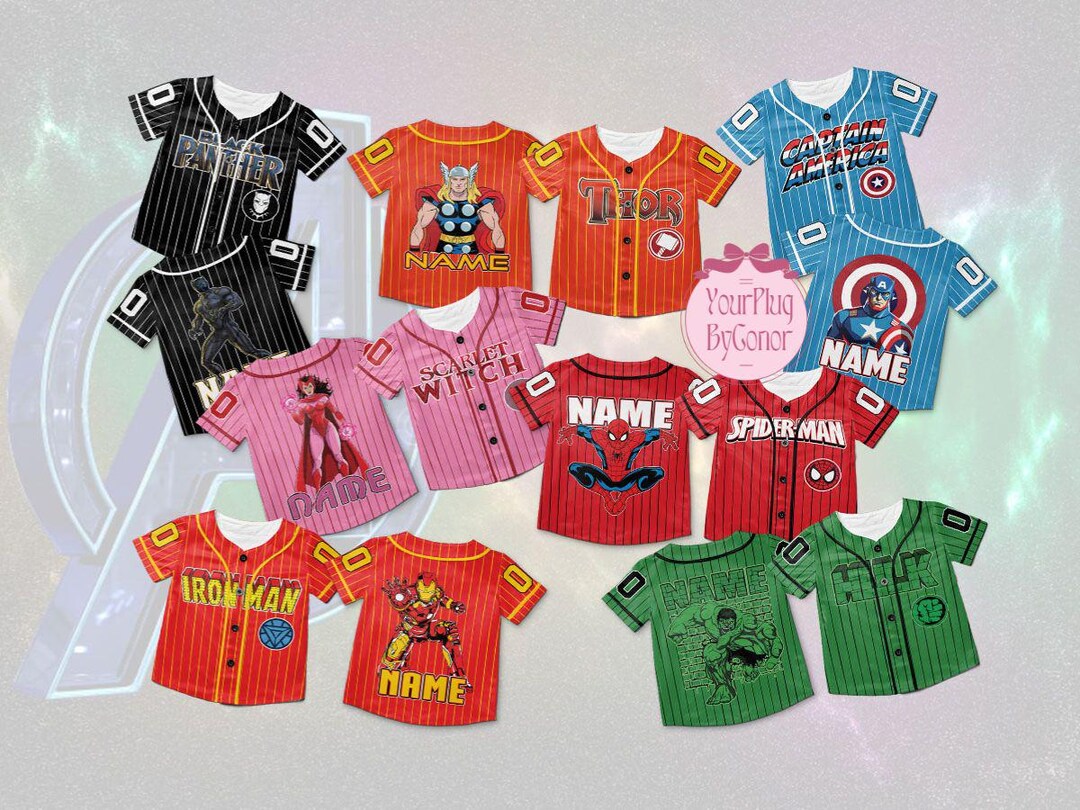 Personalized Disney Super Heroes Hulk Jersey, Spiderman Baseball Jersey ...
