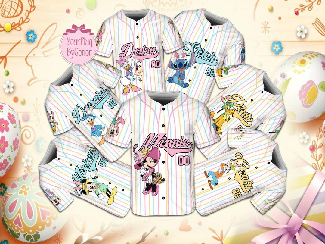 Personalized Mickey and Friends Easter Baseball Jerseys, Disney Easter ...
