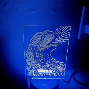 Godzilla Roaring Acrylic Sign With LED Light - Etsy