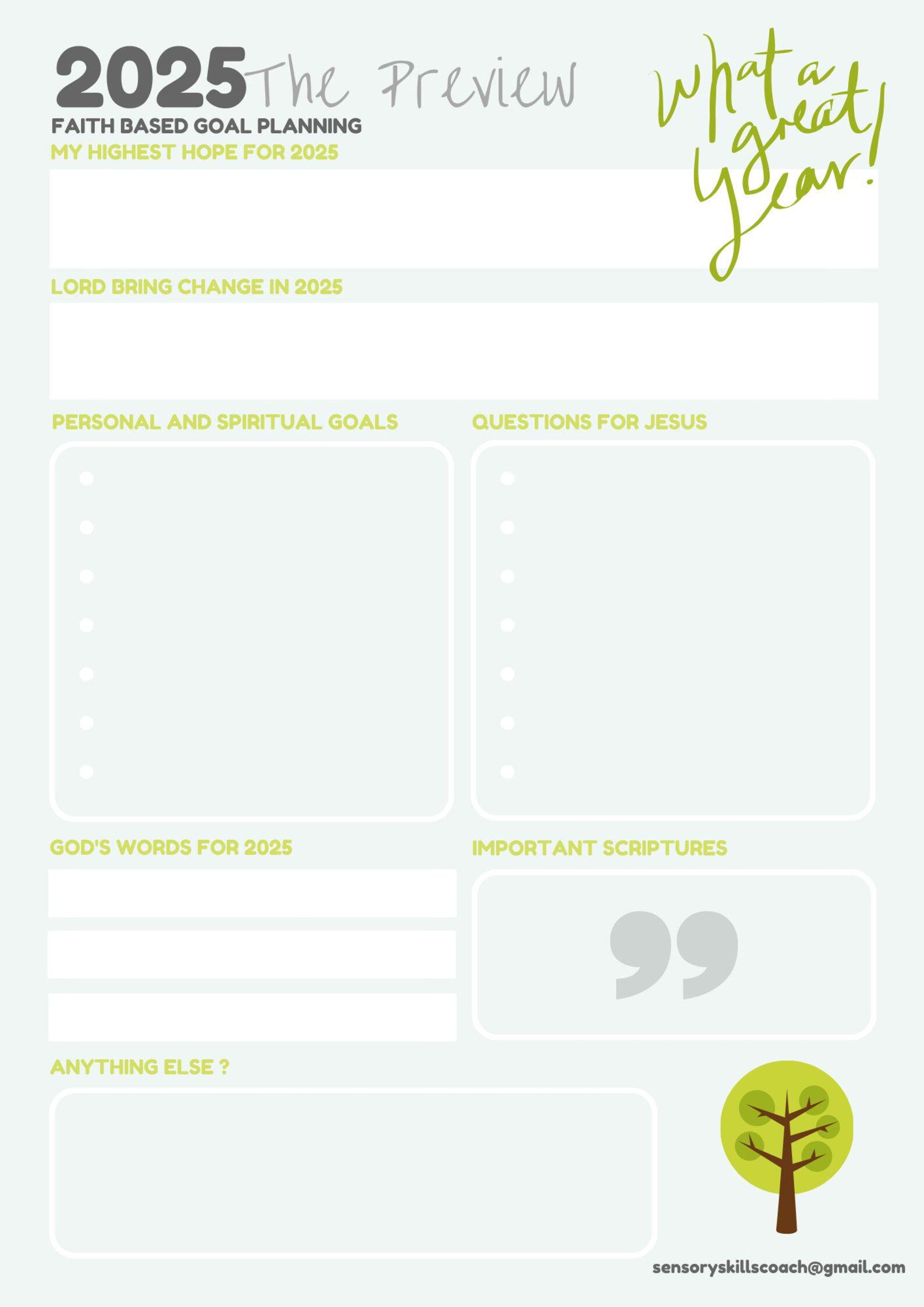 2025 Printable Goal Plans - 5 Pages - Includes Goal Plans and Faith ...