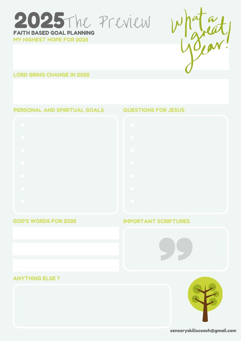 2025 Printable Goal Plans - 5 Pages - Includes Goal Plans and Faith ...