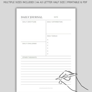 Daily Journal, Instant Download, Daily Review, Daily Summary, Printable ...