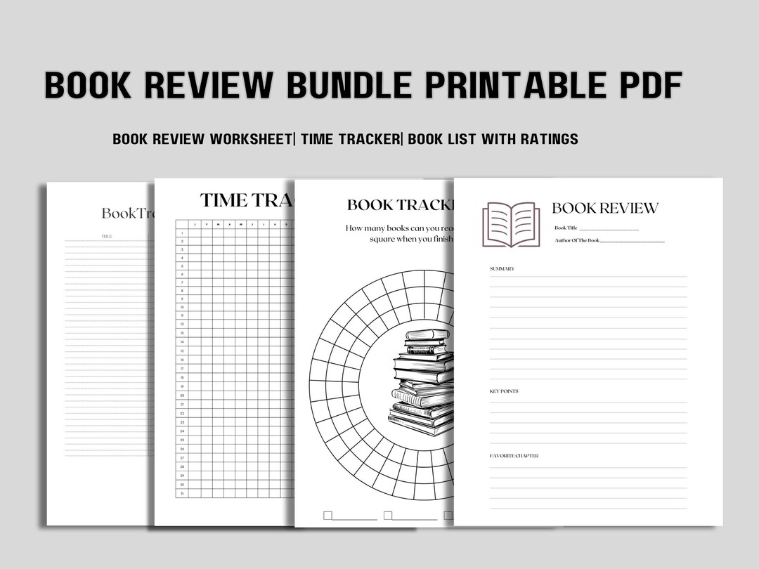 Reading Journal, Book Review and Tracker, Printable Digital Download ...