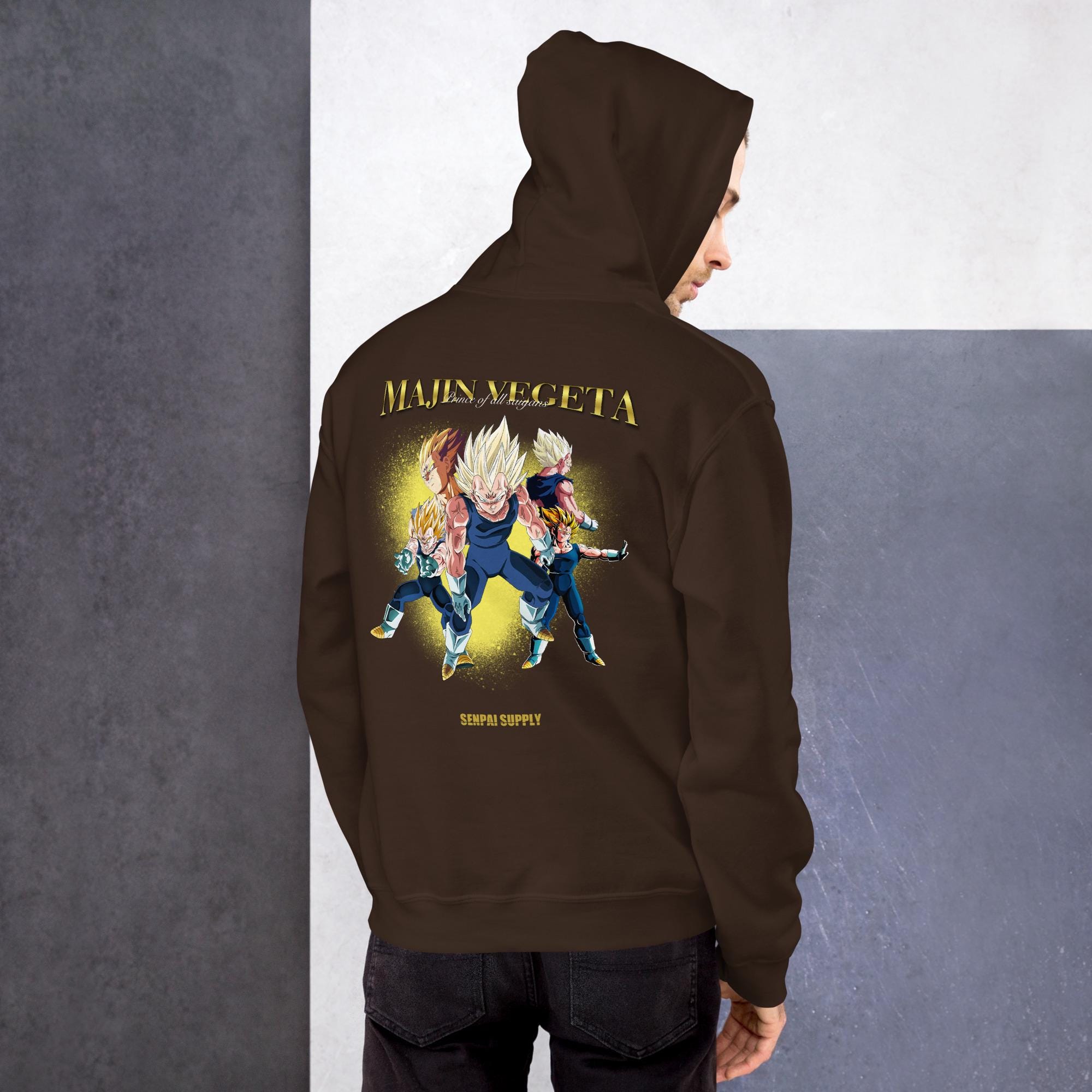 Majin Vegeta Embroidered Vintage Anime Hoodie, Anime Lover Gift ...