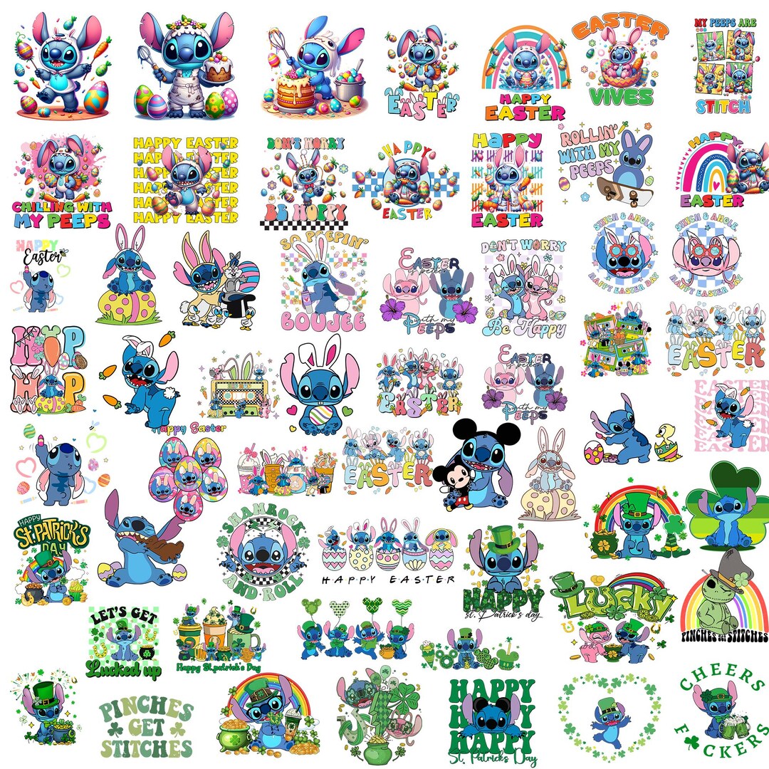 Stitch St.patrick's Day, Stitch Easter Png/svg Bundle, Funny Stitch ...