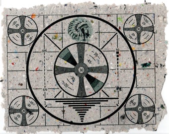 Indian Head Test Pattern TV Television Retro 1950s Drawing Poster Art ...