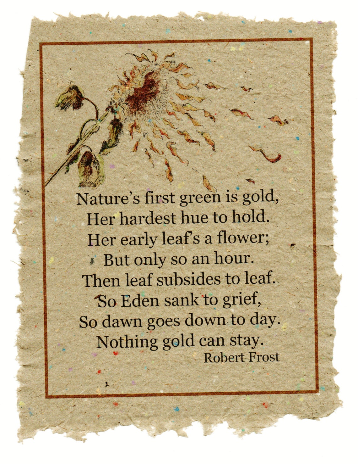 Nothing Gold Can Stay on Handmade Paper - Etsy