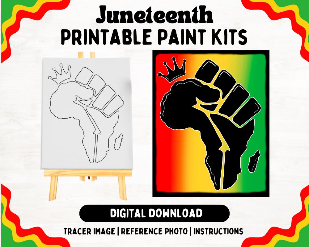 African Fist Juneteenth, Black History Month : Paint Kits or Coloring ...