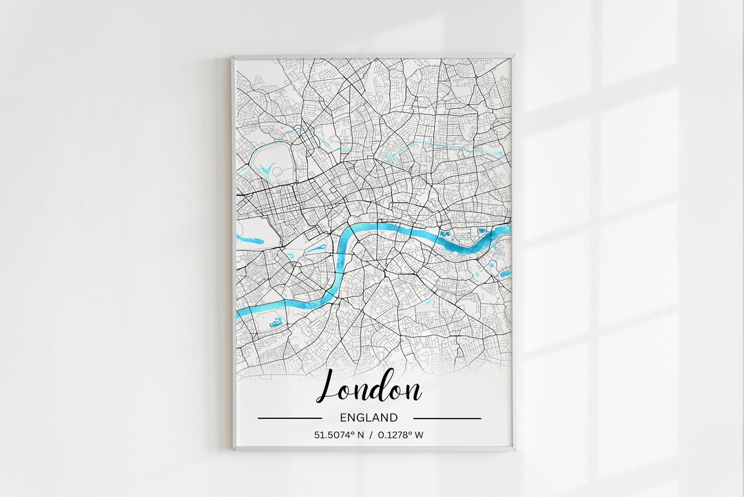 London City Map, Printable Wall Art, Map Printable, City Map Print ...