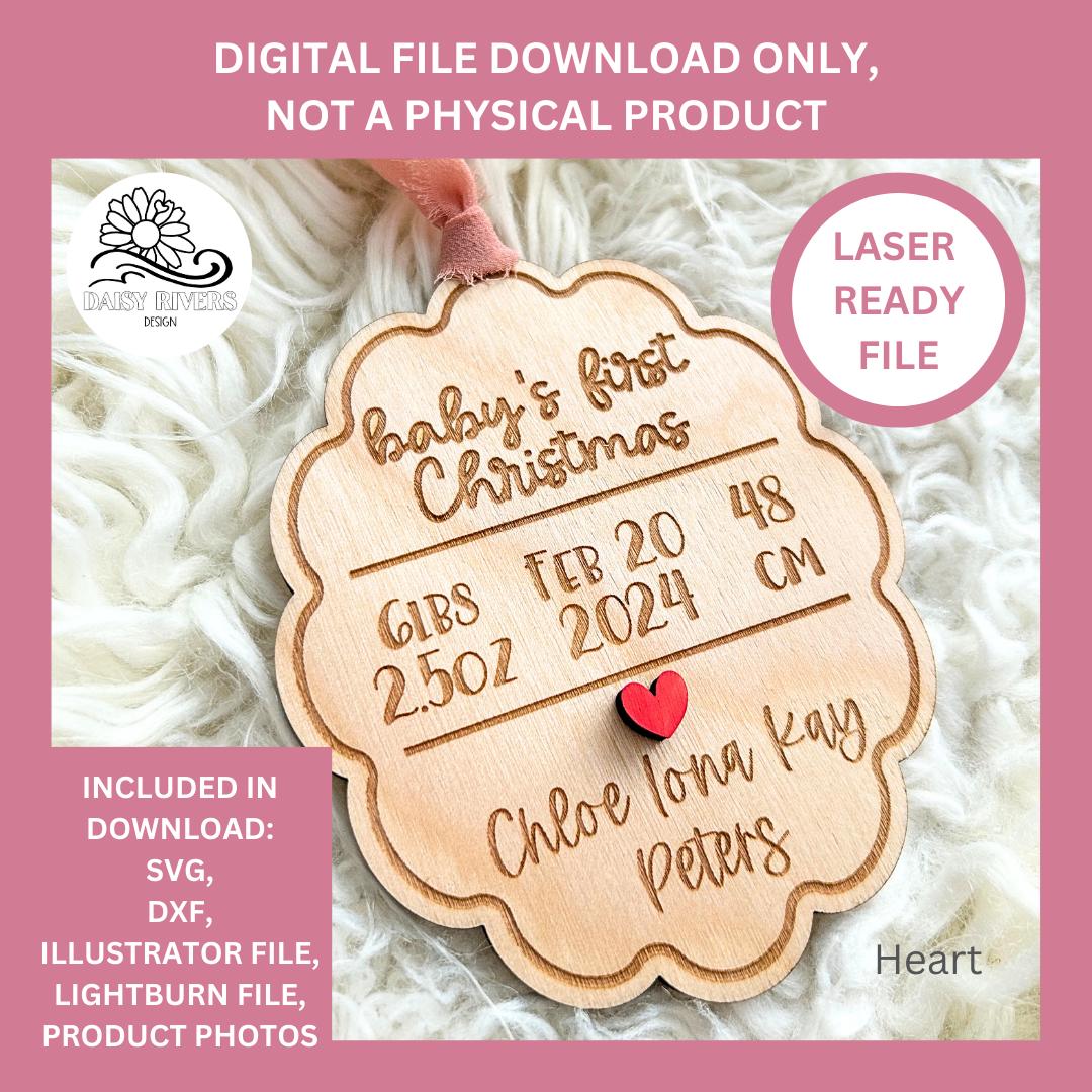 Baby Birth Stats Christmas Ornament SVG, Dfx,.ai, Baby Birth Ornament ...