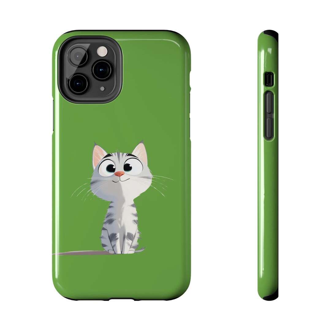 Adorable Silver Tabby Cat Phone Case Playful Pixar-inspired Design for ...