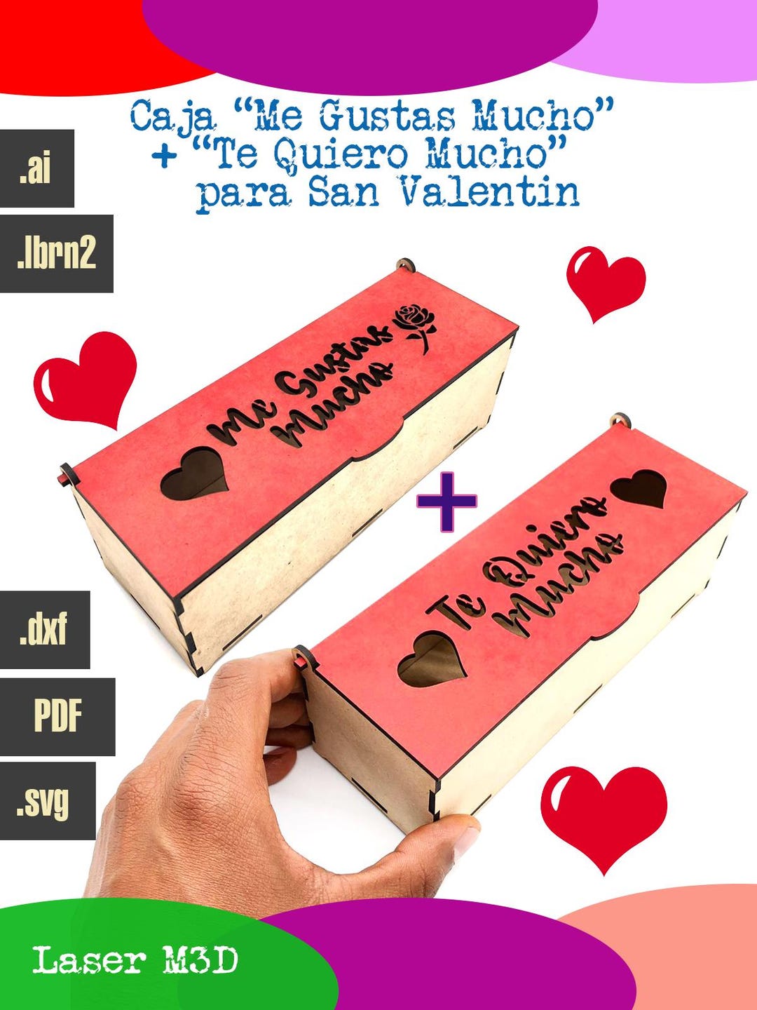 Valentine's Day Boxes in Spanish, SVG, Vector - Etsy