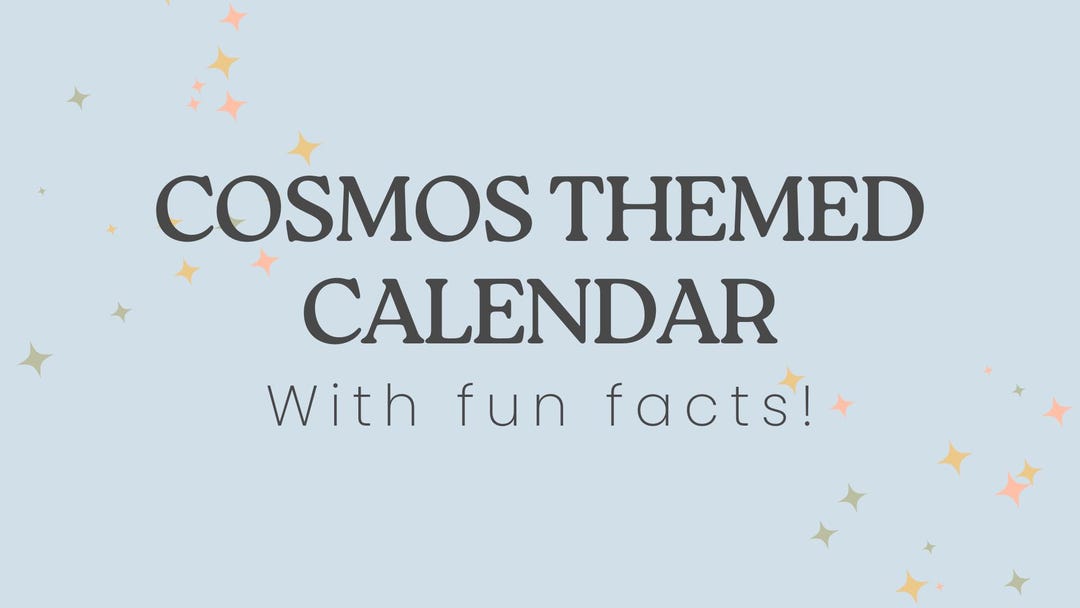 2025 Cosmos Themed Calendar With Drawings for Kids to Color, Astronaut ...