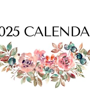 2025 Flower Themed Calendar, Printable 2025 Calendar, Flower by Month ...