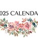 2025 Flower Themed Calendar, Printable 2025 Calendar, Flower by Month ...