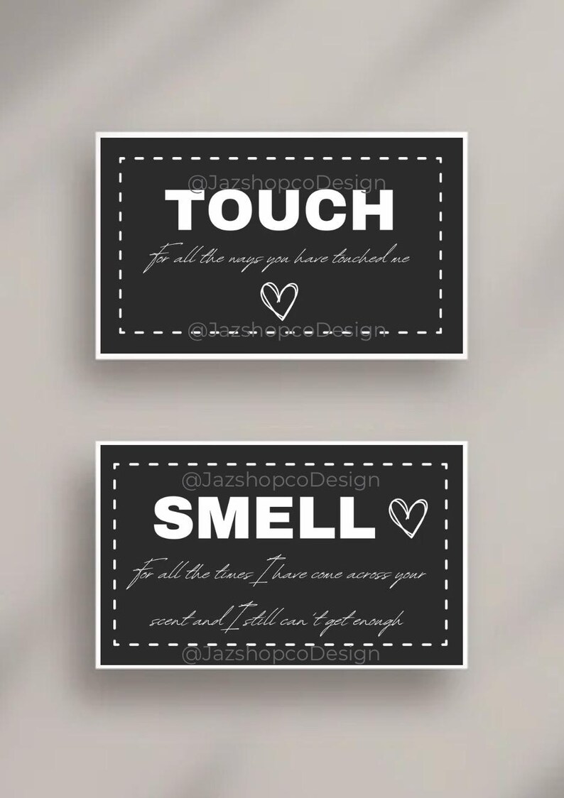 Digital Download Gift Label 5 Senses, Birthday/valentines/christmas ...