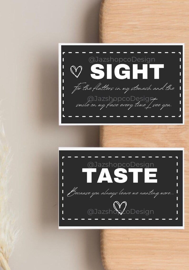 Digital Download Gift Label 5 Senses, Birthday/valentines/christmas ...