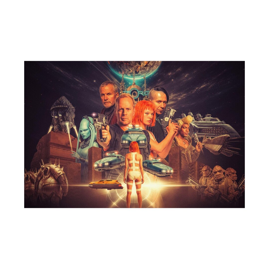 The Fifth Element Retro Sci-fi Poster: Leeloo & Korben Tribute Print - Etsy