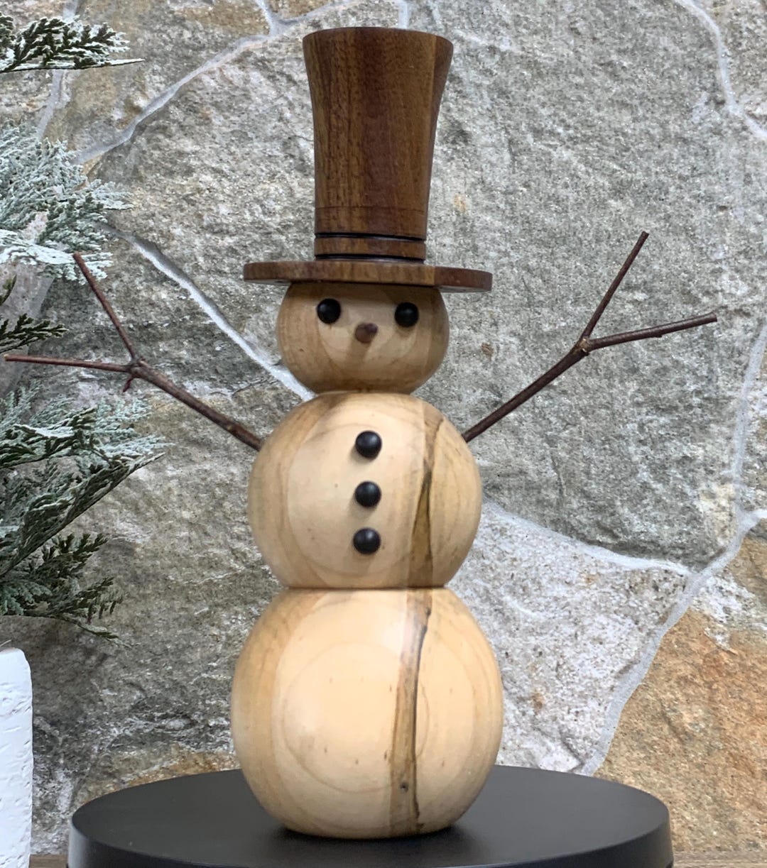 Vintage Spalted Maple Snowman - Etsy