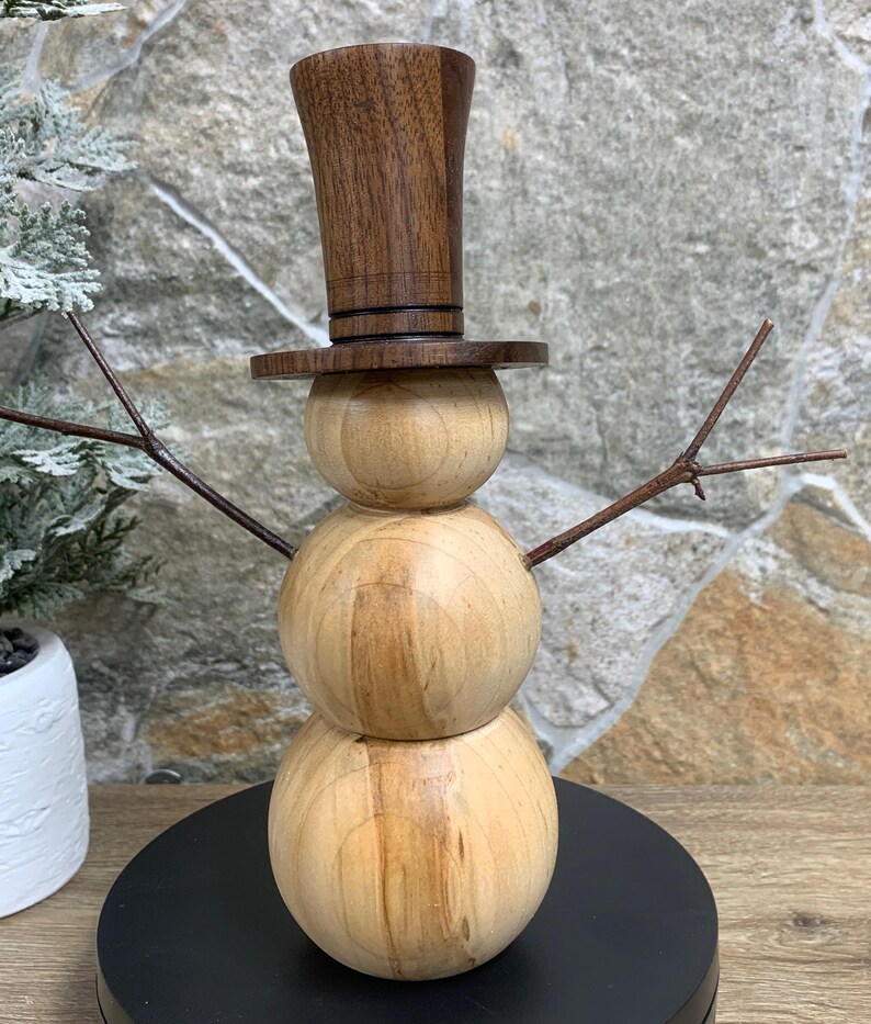 Vintage Spalted Maple Snowman - Etsy