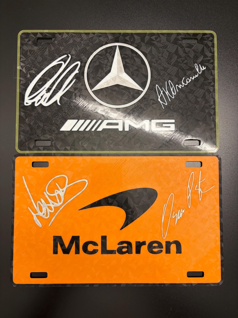 3D Printed Mercedes F1 Team License Plate | George Russell & Kimi ...