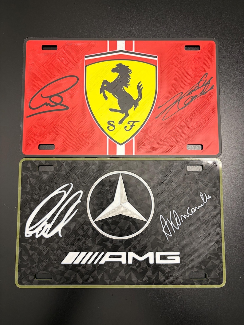 F1 Team License Plate - 3D Printed With Replica Autographs - Etsy