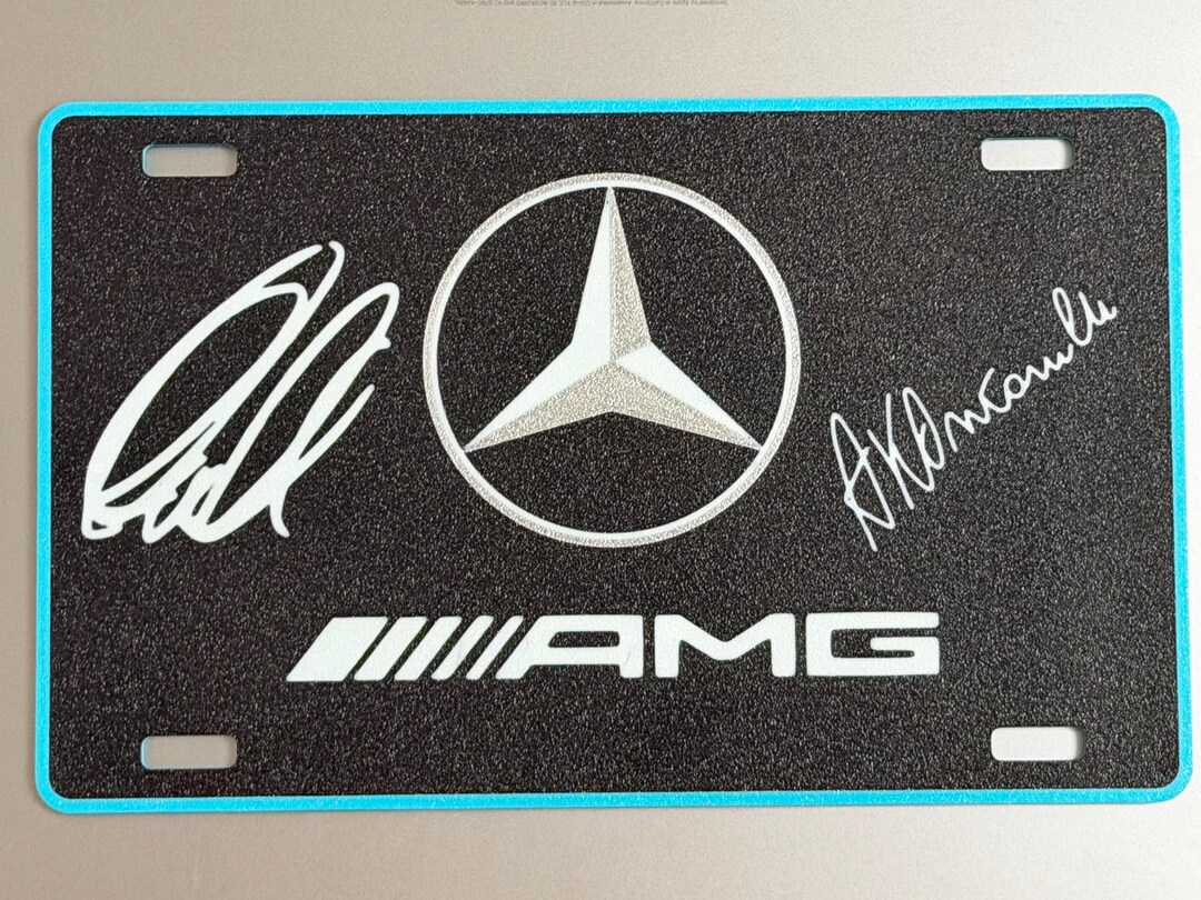 3D Printed Mercedes F1 Team License Plate | George Russell & Kimi ...