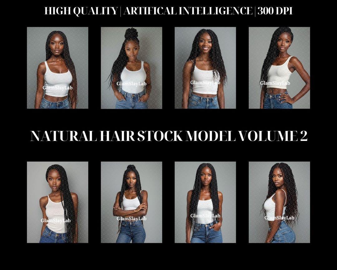 Natural Hair Volume 2 Stock Model Bundle | Diverse Ai-generated Images ...