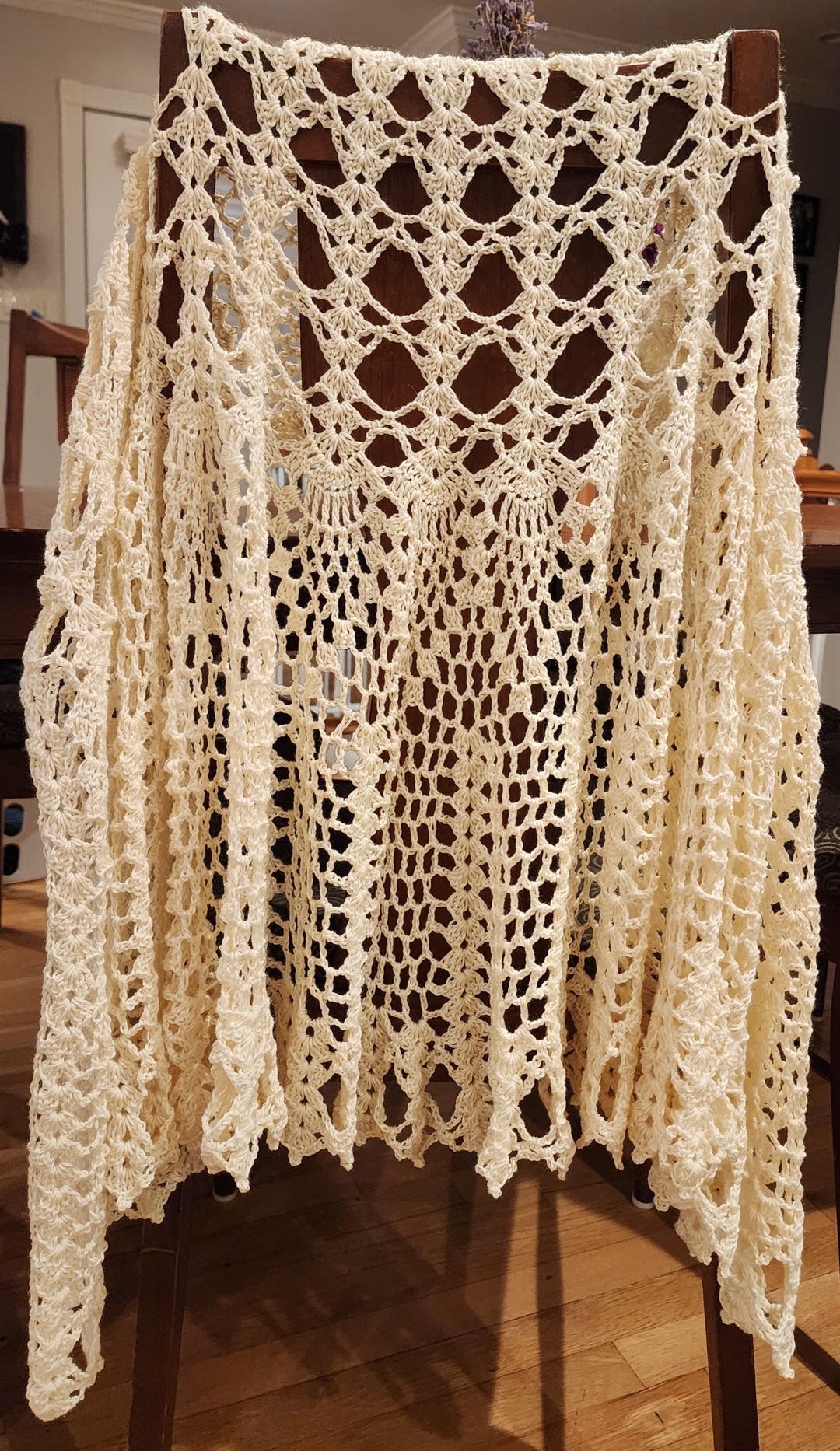 Hand Made Crochet Half Circle Lace Shawl. Silky Soft and Flowing. - Etsy