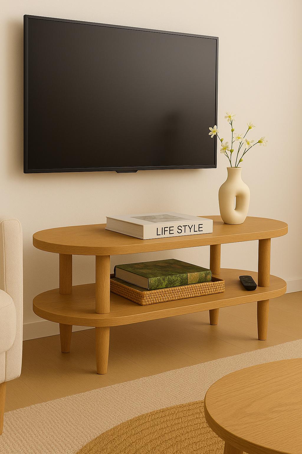 Modern Solid Wood Tv Stand, Media Stand, Tv Stand With Shelf, Wood Tv ...