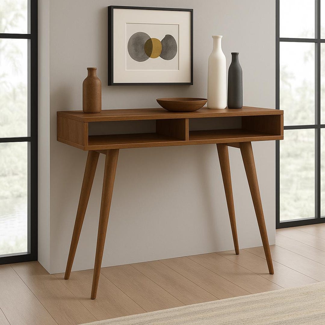 Entryway Tall Console Table, Slim Long Hallway Stand, Narrow Solid Wood ...