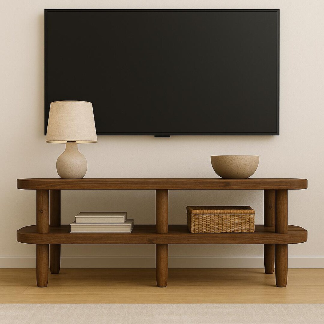 Modern Solid Wood Tv Stand, Media Stand, Tv Stand With Shelf, Wood Tv ...