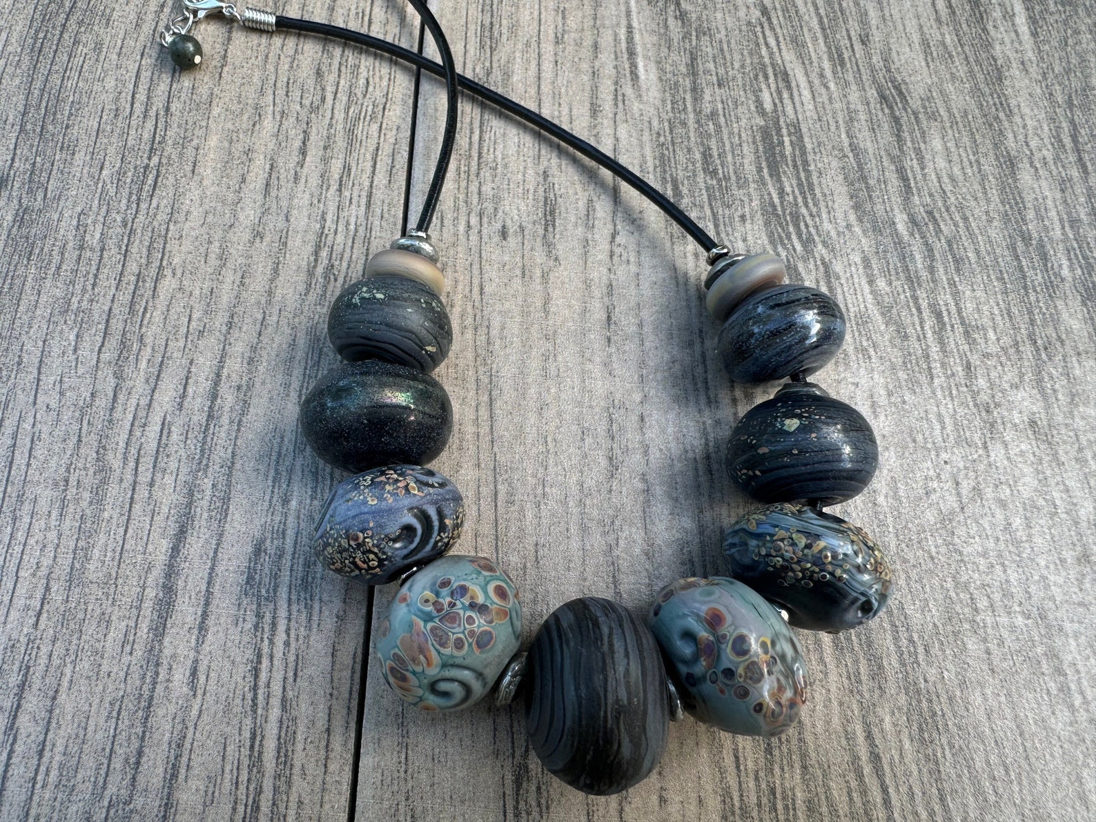 Large Beads Necklace, Statement Necklace, Unique Jewelry, Lampwork ...
