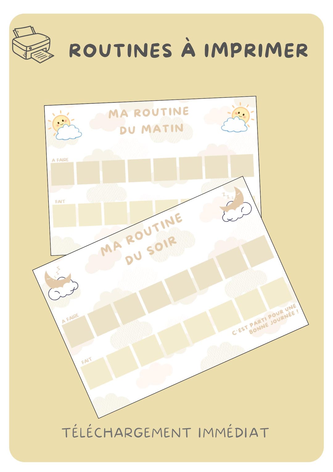 Support PDF à Imprimer - Routine Matin Et Soir / Morning & Evening ...