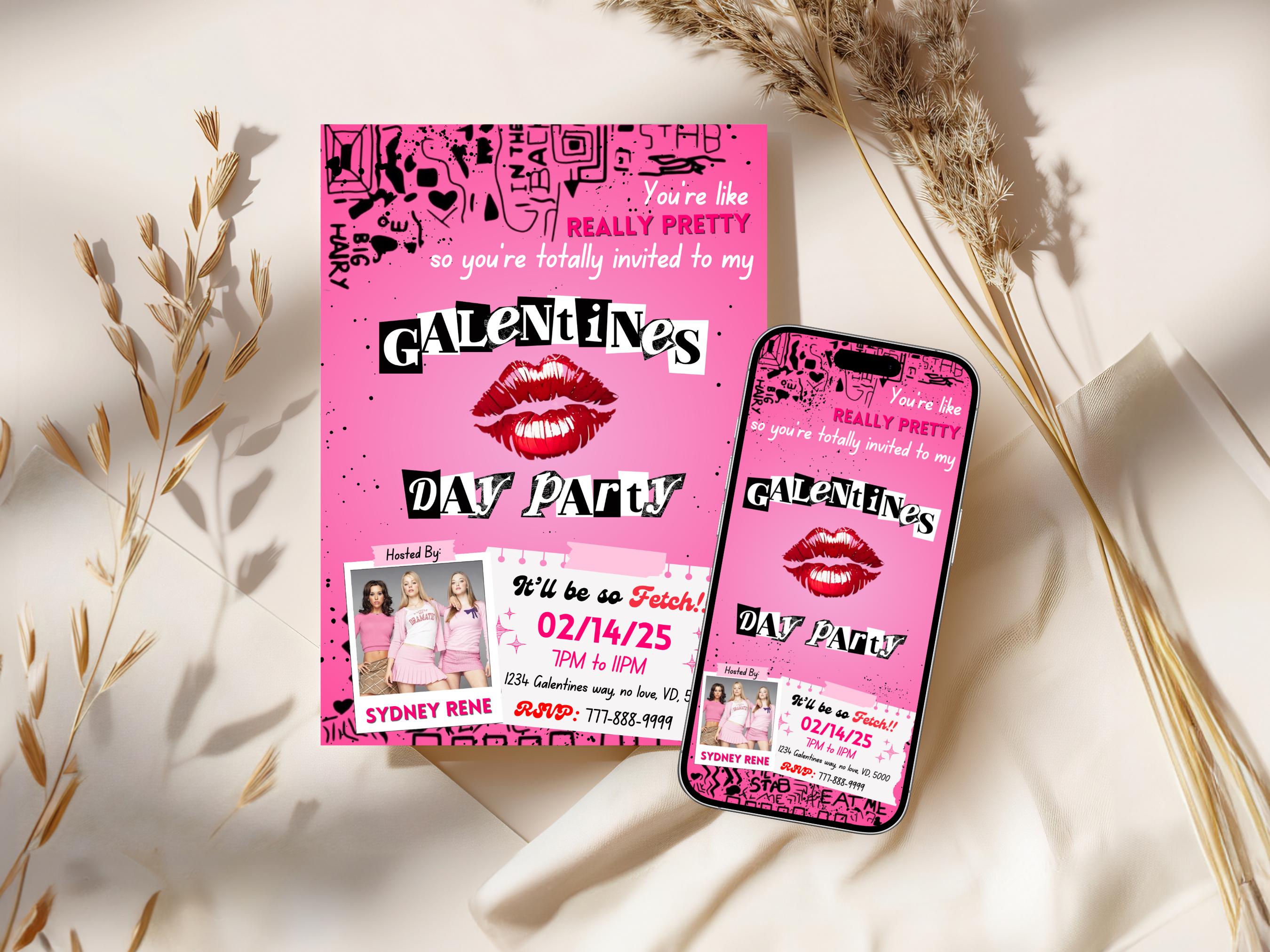 Editable Mean Girls Galentine’s Party Invitation Template | Burn Book ...
