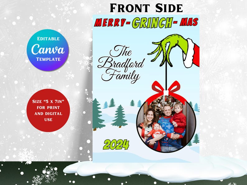 Editable Grinchmas Holiday Photo Card | Festive Christmas Photography ...